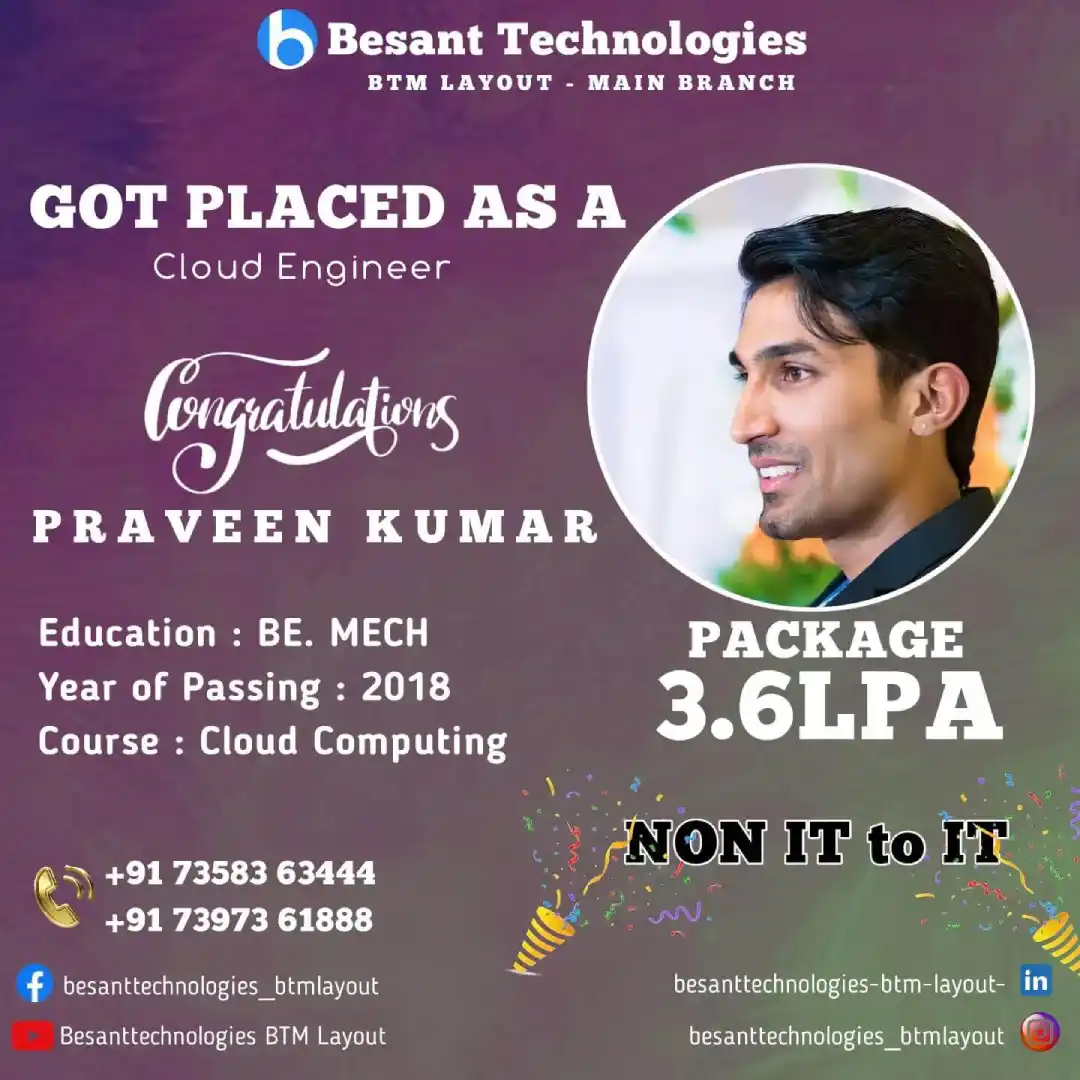 Best Software Training Institute in BTM Layout Trusted By 1M+ Students | Besant Technologies